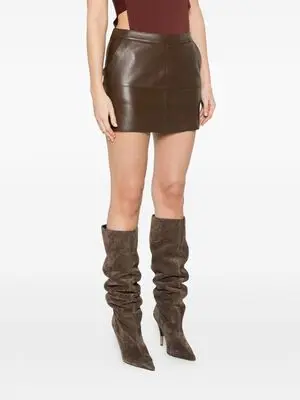 PAROSH Leather Mini Skirt