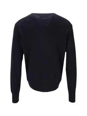 Ami Contrast Heart Crewneck Pullover - Marine/rouge