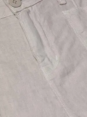 L'Agence Cody Cropped Linen Pants - Light Pewter