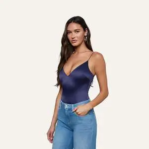 L'Agence Dara Stretch-satin Bodysuit
