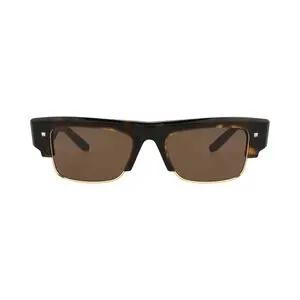 Valentino Garavani Acetate And Metal Square Frame Sunglasses - Brown