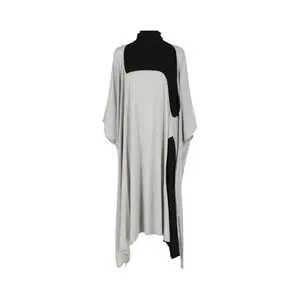 FERRAGAMO High Neck Kaftan With Sash Inlay - Grey