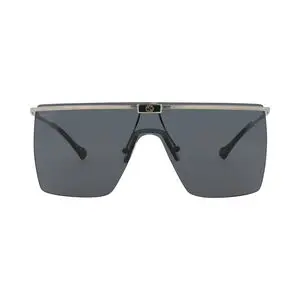 Gucci Shield-frame Metal Sunglasses - Silver