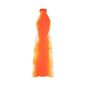 FERRAGAMO Abstract-print Halterneck Dress - Orange