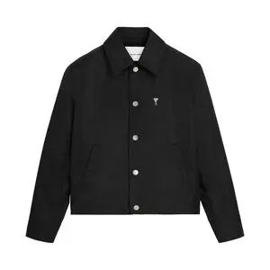 AMI Paris Buttoned Jacket With De Coeur Stud - Black