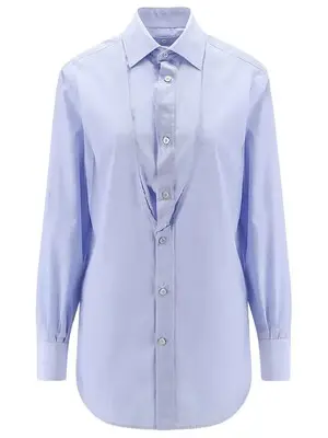 MAISON MARGIELA Folded Collar Poplin Shirt - Blue