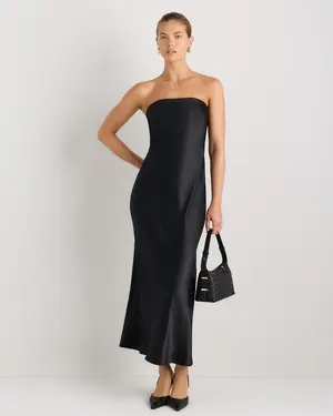 Quince Strapless Scarf Maxi Dress - Black
