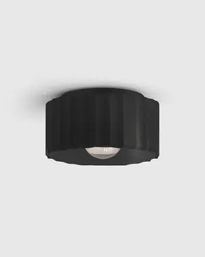 Quince Scalloped Ceramic Flush Mount / Sconce - Black