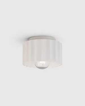 Quince Scalloped Ceramic Flush Mount / Sconce Ivory