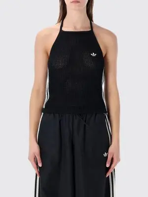 ADIDAS ORIGINALS Cropped Halterneck Top In Technical Fabric - Black