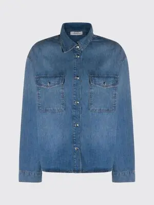 ANINE BING Cotton Denim Casual Shirt