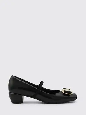 FERRAGAMO Vara Mary Jane Ballerinas In Nappa Leather - Black