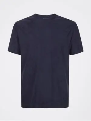 Emporio Armani Crew Neck Cotton And Silk Blend T-shirt