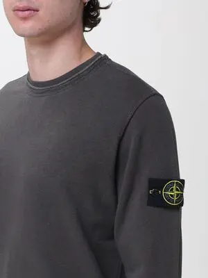 Stone Island Cotton Crew Neck Sweatshirt With Logo Patch - Brown