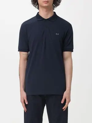 SUN 68 Cotton Logo Polo Shirt - Navy