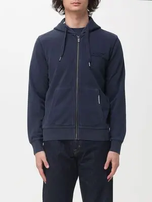 SUN 68 Full Zip Hoodie With Embroidered Logo - Navy