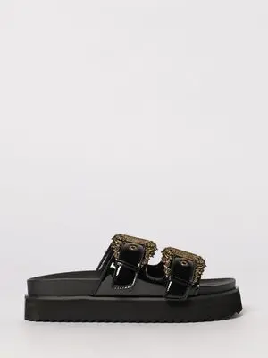 Versace Patent Leather Slippers - Black