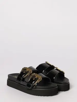 Versace Patent Leather Slippers - Black