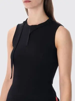 DIESEL® Sleeveless Ribbed Top With Stand Collar - Black