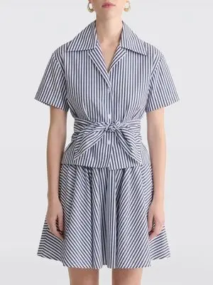 PATOU Striped Shirt With Front Tie Detail - Blue