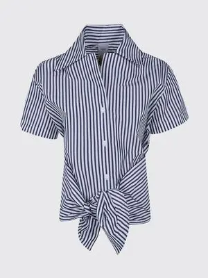 PATOU Striped Shirt With Front Tie Detail - Blue