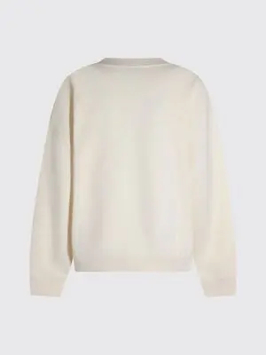 ANINE BING Cotton Crewneck Sweatshirt With Logo - Beige