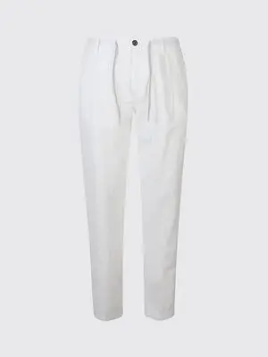 Eleventy Cotton And Linen Drawstring Trousers - Blue