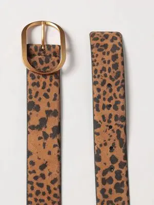 Pinko Belt With Leopard Print And Gold-tone Buckle