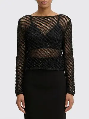 Pinko Sequined Mesh Top - Black