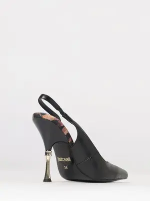 Just Cavalli Leather Slingback Pumps With Sculptural Heel