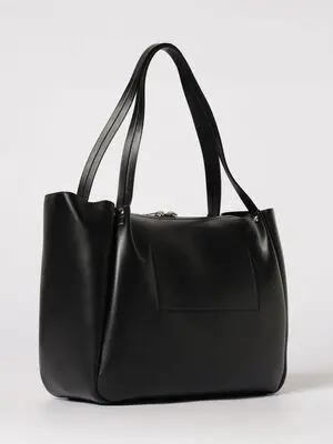 Just Cavalli Faux Leather Shoulder Bag With Embellished Logo Charm - Black
