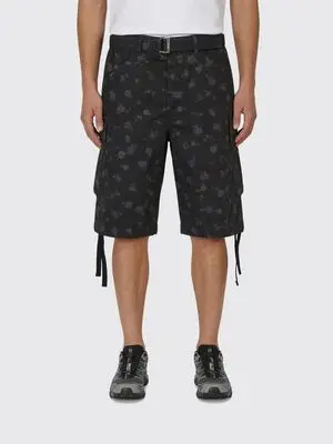 Sacai Floral Print Cotton Cargo Shorts - Black
