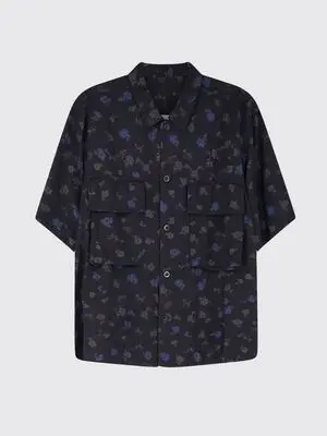 Sacai Floral Print Cotton Blend Shirt