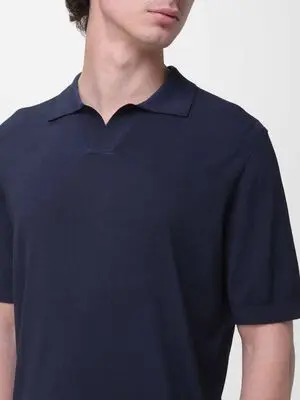 KANGRA Cotton Knit Polo Shirt - Blue