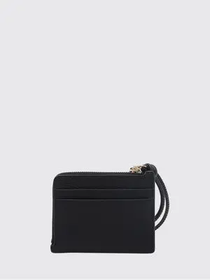 Michael Kors Jet Set Pebbled Leather Card Holder With Metal Logo And Zip Closure