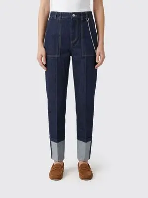 Sportmax Denim Jeans With Chain Detail - Blue
