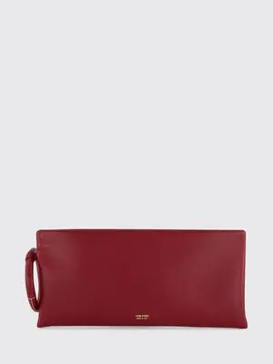 TOM FORD Tom Ford Aura Leather Clutch Ruby