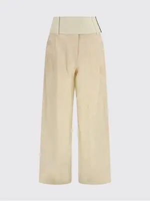 Sportmax Ferito Wide Leg Trousers In Silk Organza - Ecru