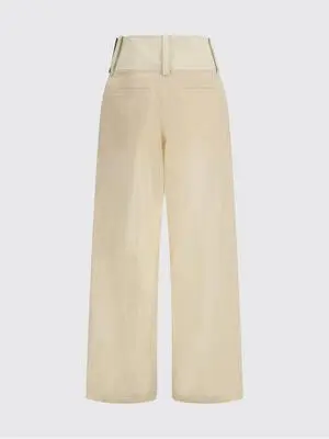 Sportmax Ferito Wide Leg Trousers In Silk Organza - Ecru