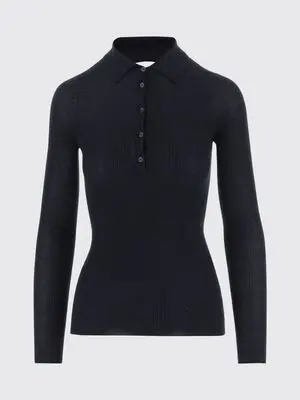 SA SU PHI Ribbed Knit Polo Sweater - Blue