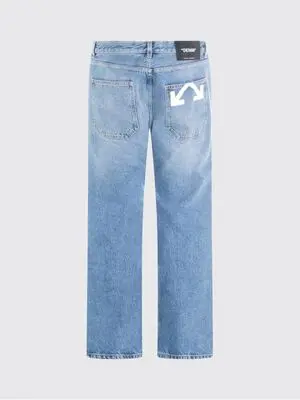 Off-White Cotton Denim Straight Jeans