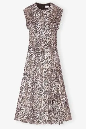 GANNI Leopard Sequins Long Dress - Mixed