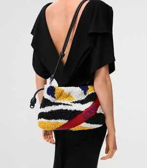 Loewe Medium Bead-embellished Flamenco Purse - Black