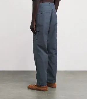 Stone Island Cotton-canvas Ghost Trousers - Blue
