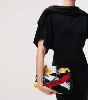Loewe Medium Bead-embellished Flamenco Purse - Black