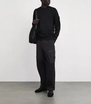 Stone Island Cotton-canvas All-weather Ghost Trousers - Black