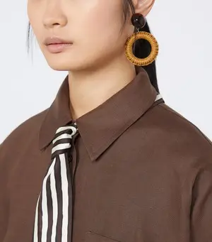 Max Mara Woven Clip-on Hoop Earrings