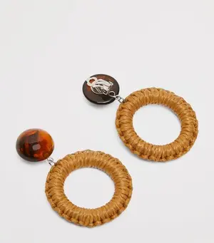 Max Mara Woven Clip-on Hoop Earrings
