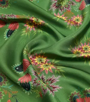 Max Mara Silk Twill Floral Scarf