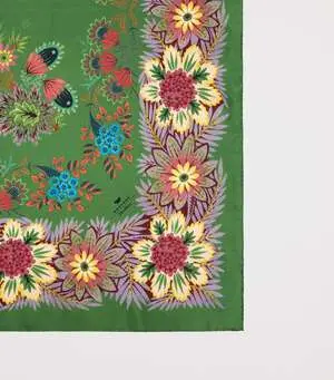 Max Mara Silk Twill Floral Scarf